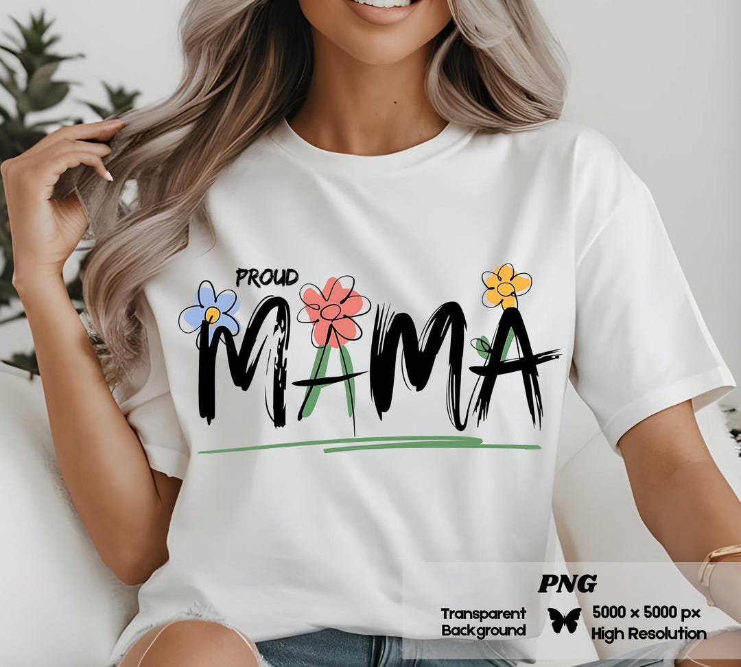 MAMA Handwritten PNG, Child-like Mama With Flowers, Cute Mom ...