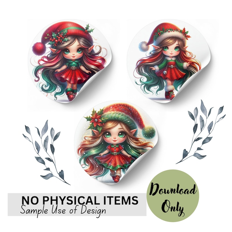 Christmas Elf, Elves Clipart, Christmas Clipart Watercolor Bundle ...