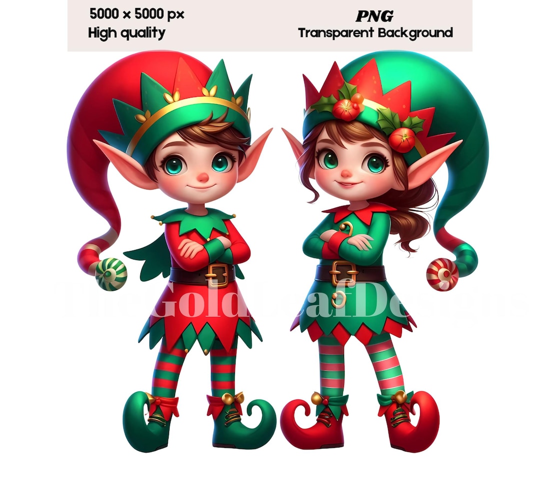 Christmas Elf, Elves Clipart, Christmas Elves, Boy and Girl Elf Png ...