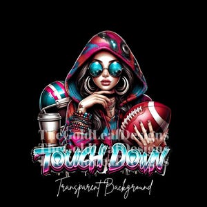 Football PNG, Touchdown Football Season PNG, Girl Football Png, Retro ...