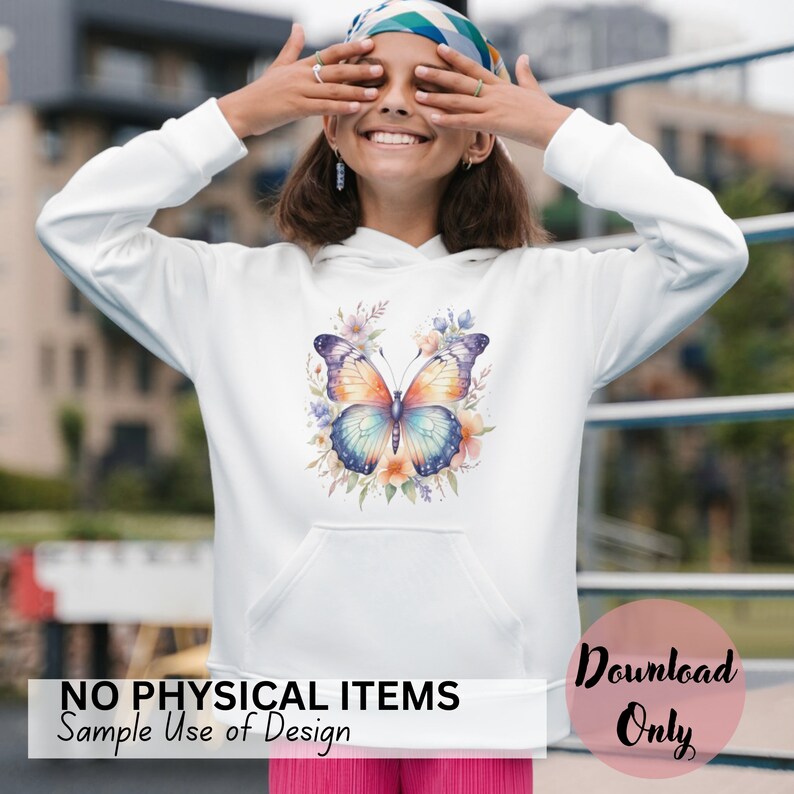 Watercolor Butterflies Clipart Bundle Stickers Clipart Watercolor ...