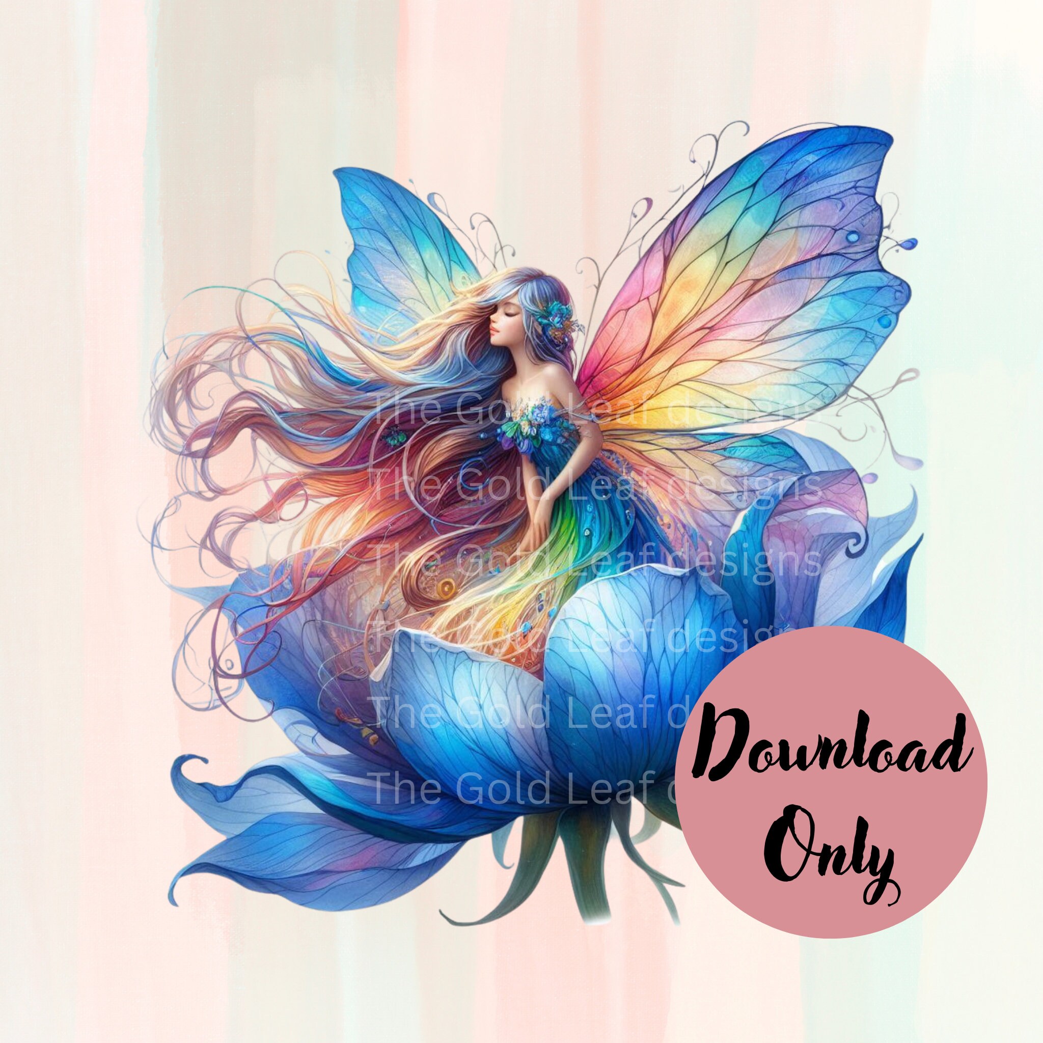 Blue Fairy, Watercolor Forest Fairies Clipart, Fairy Clipart Bundle ...