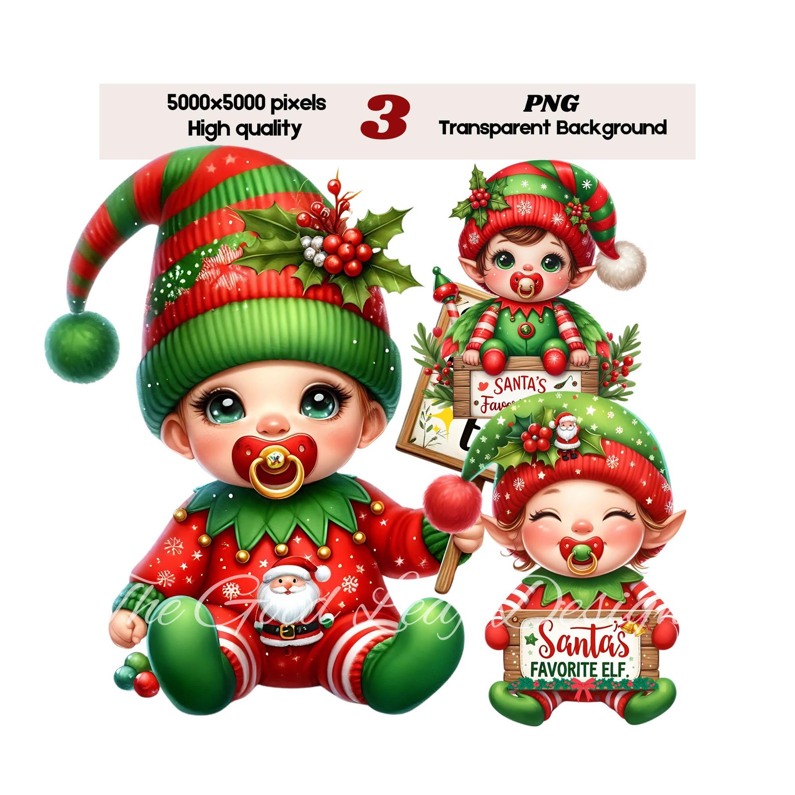 Christmas Baby Elf, Elves Clipart, Christmas Baby Elves, Santa's ...