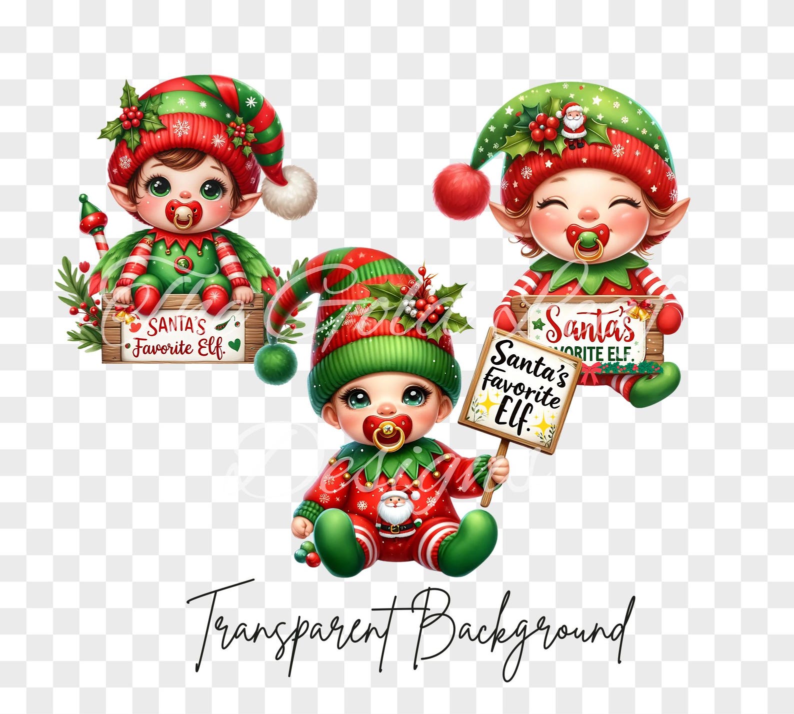 Christmas Baby Elf, Elves Clipart, Christmas Baby Elves, Santa's ...