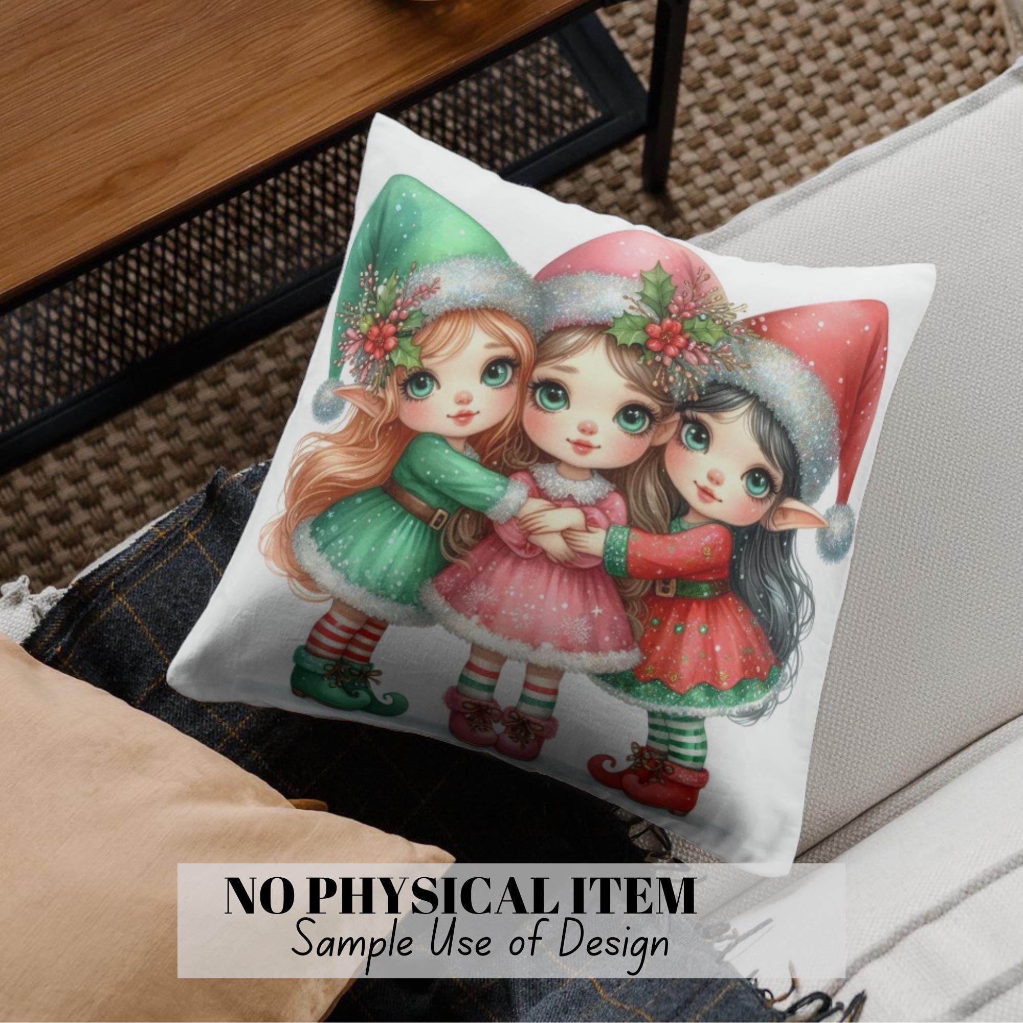 Christmas Elf Clipart, Watercolor Elves, Colorful Holiday Elf, Festive ...