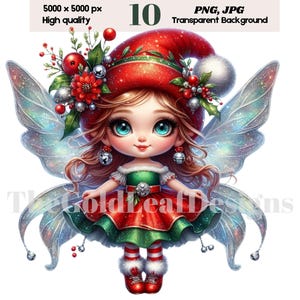 Christmas Fairy, Cute Fairy Png, Holiday Clipart, Christmas Fairy ...