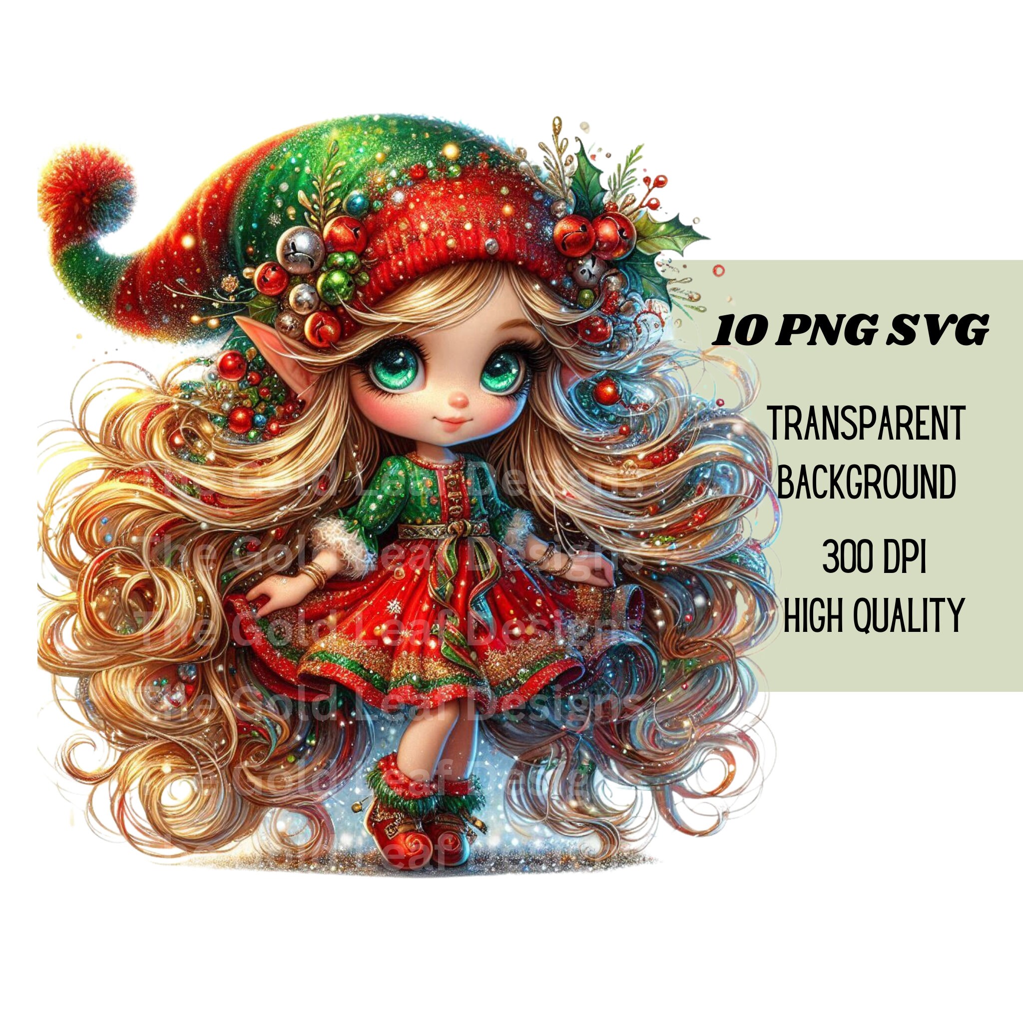 Christmas Elf, Elves Clipart, Christmas Clipart Watercolor Bundle ...