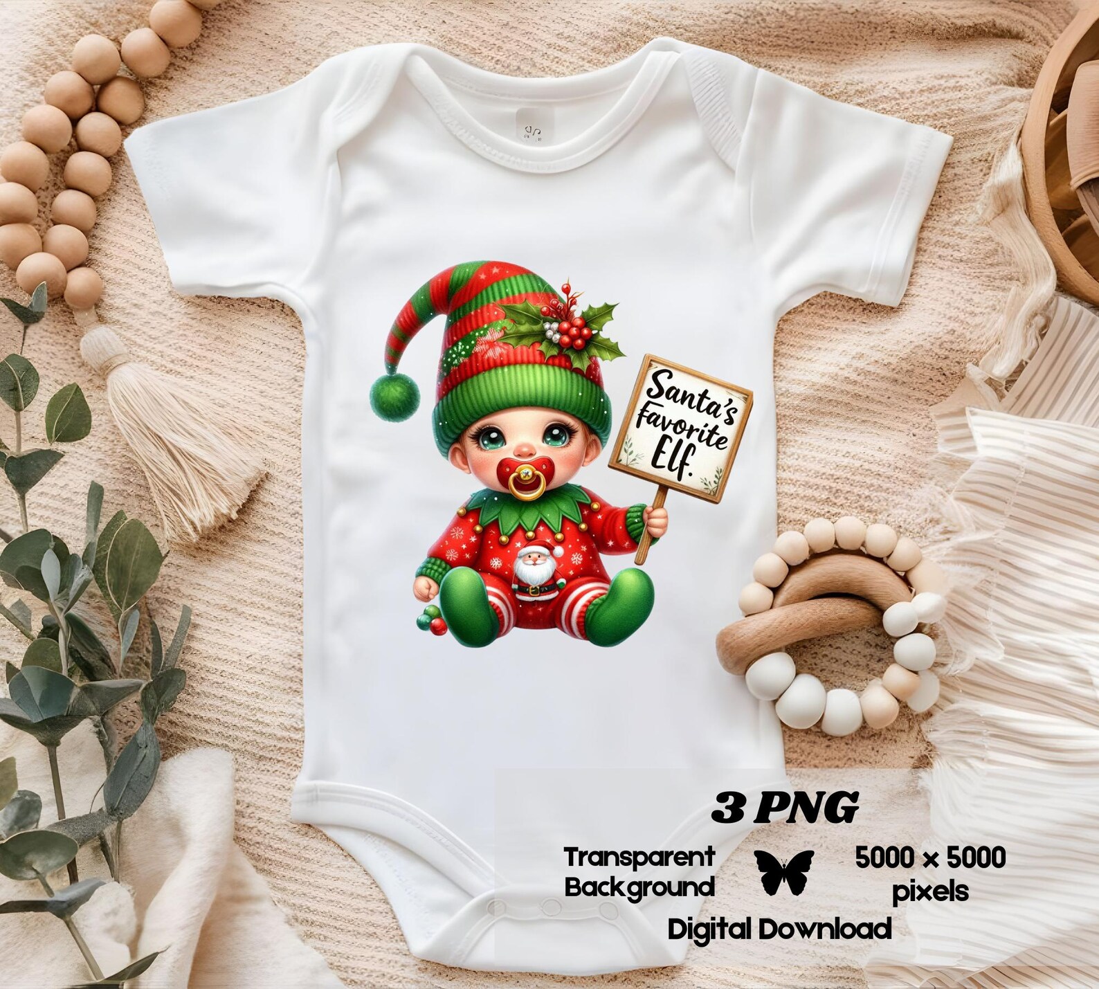 Christmas Baby Elf, Elves Clipart, Christmas Baby Elves, Santa's ...
