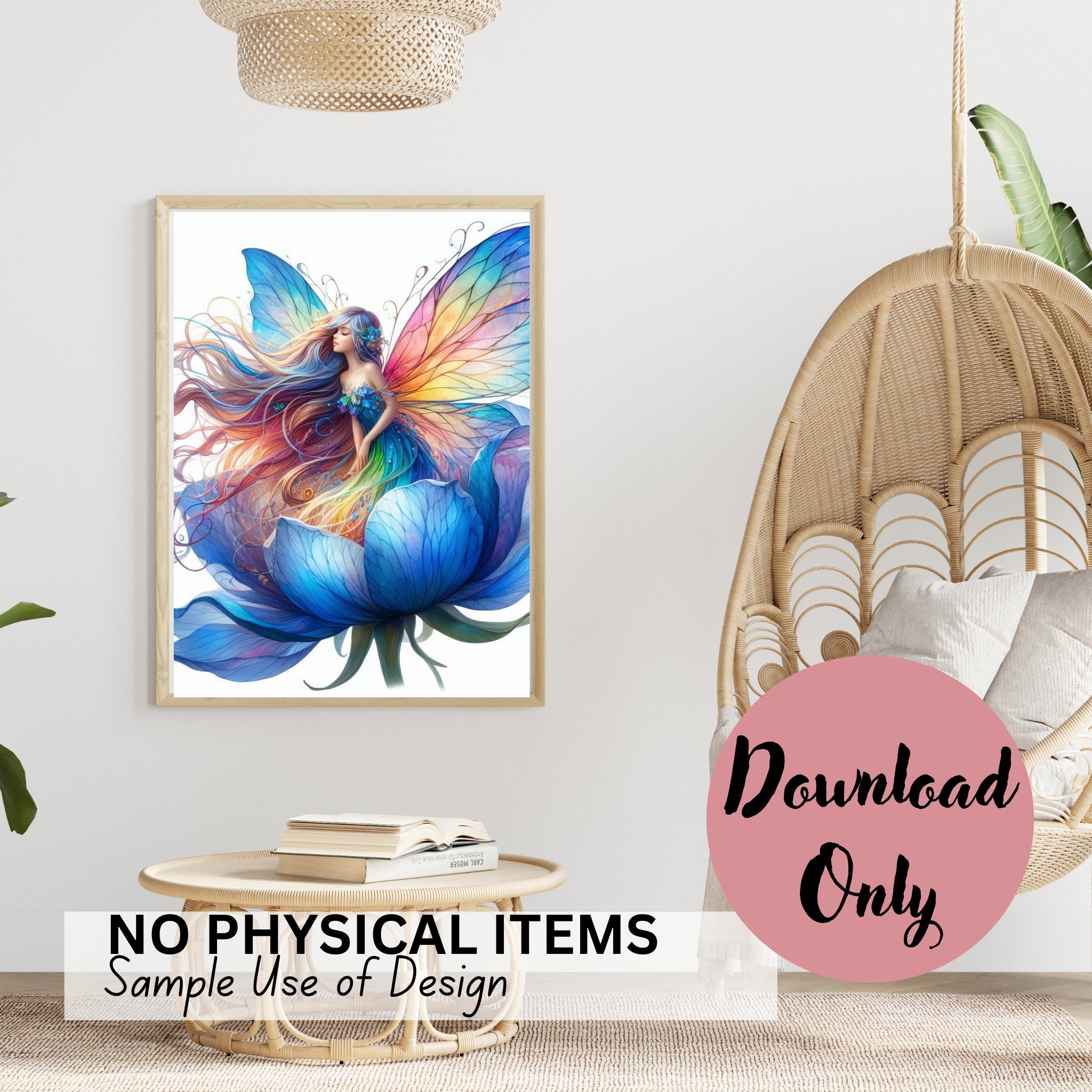 Blue Fairy, Watercolor Forest Fairies Clipart, Fairy Clipart Bundle ...