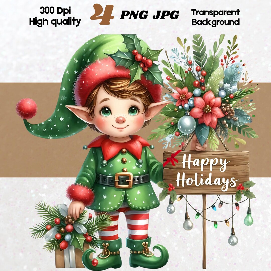 Christmas Elf, Elves Clipart, Christmas Elves Clipart, Festive Elf ...
