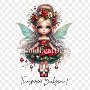 Christmas Fairy, Cute Fairy Png, Holiday Clipart, Christmas Fairy ...
