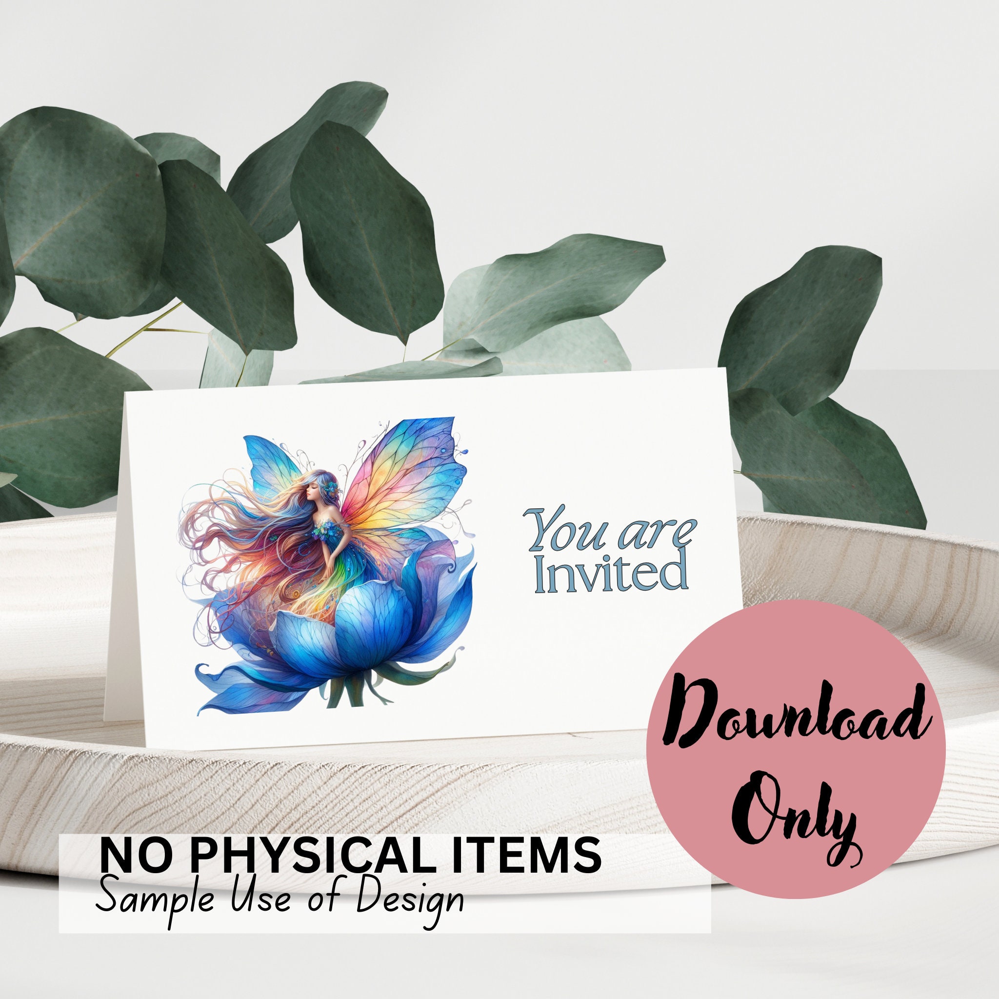 Blue Fairy, Watercolor Forest Fairies Clipart, Fairy Clipart Bundle ...