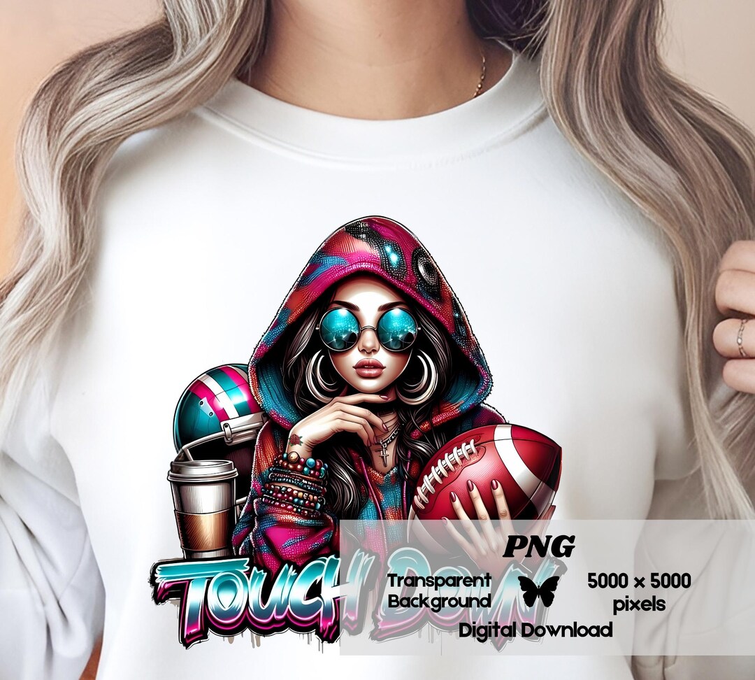 Football PNG, Touchdown Football Season PNG, Girl Football Png, Retro ...