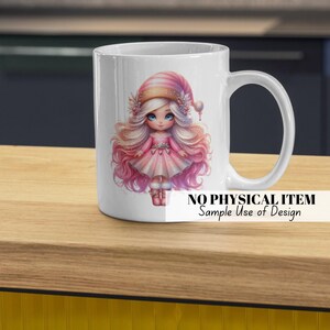 Cute Pink Christmas Elf, Elves Clipart, Christmas Clipart Watercolor ...