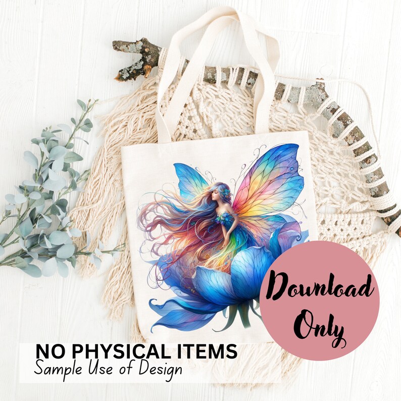 Blue Fairy, Watercolor Forest Fairies Clipart, Fairy Clipart Bundle ...