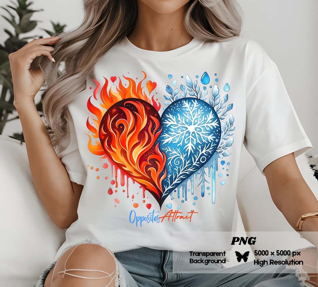 Opposites Attract Png, Valentines Day Png, Valentine Couple Shirt ...
