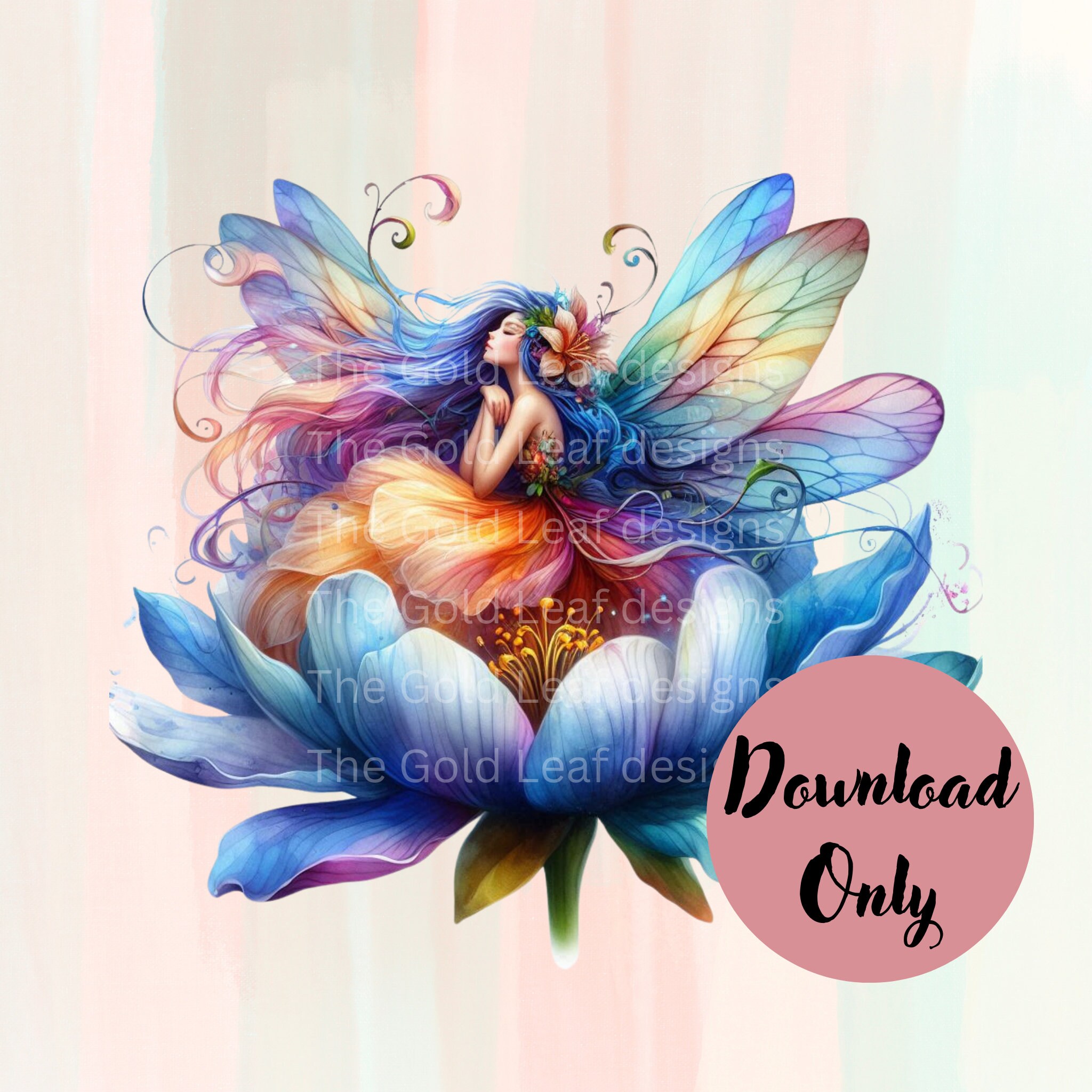 Blue Fairy, Watercolor Forest Fairies Clipart, Fairy Clipart Bundle ...