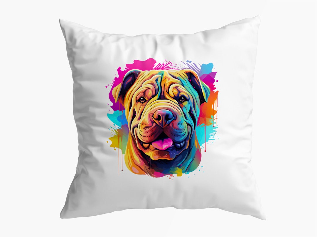 Chinese Shar Pei Vibrant Pop Art Dog Cushion Cover Pet Lover Gift - Etsy
