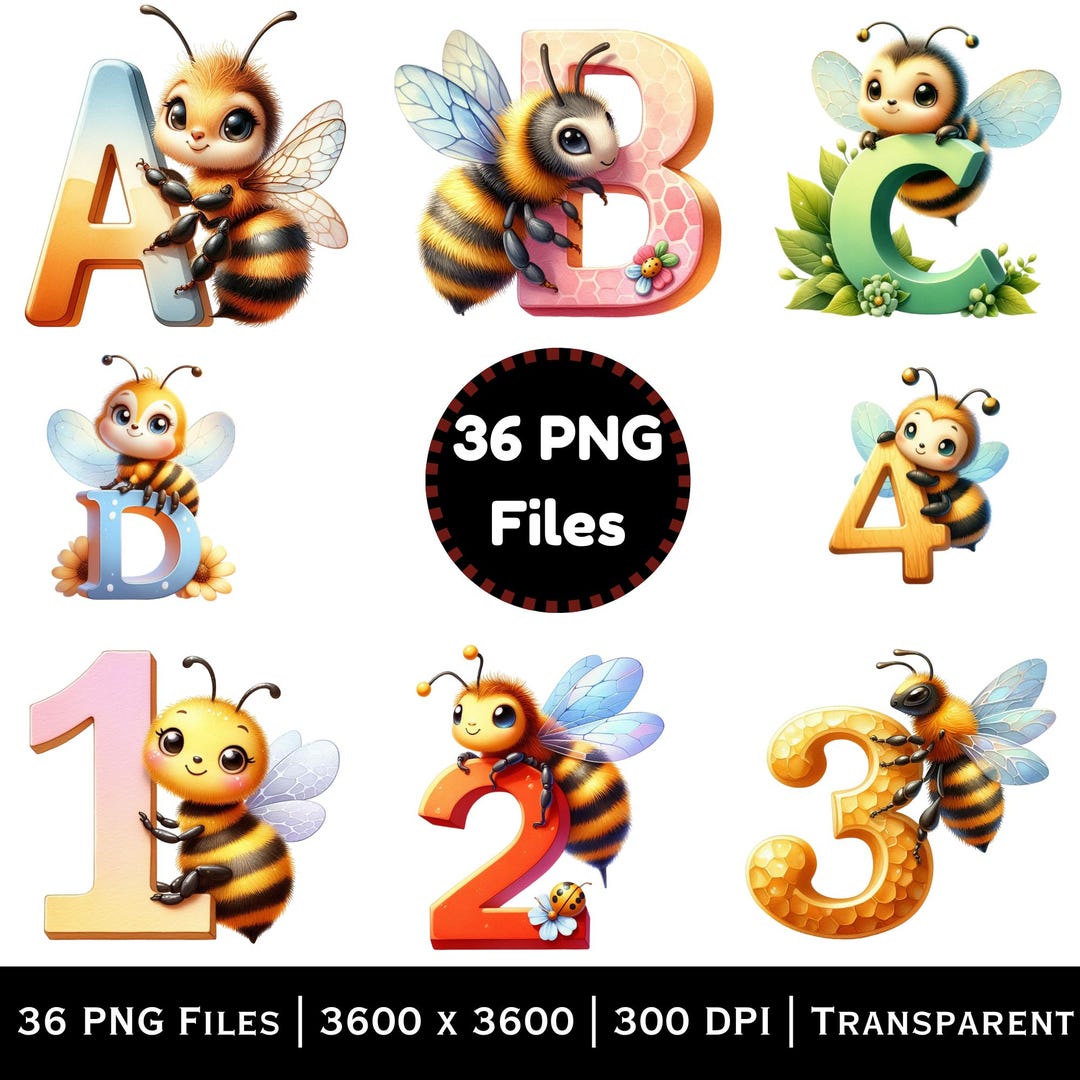 Honey Buzz Alphabet & Numbers A to Z and 0 to 9 Bee Letter Set for Kids ...