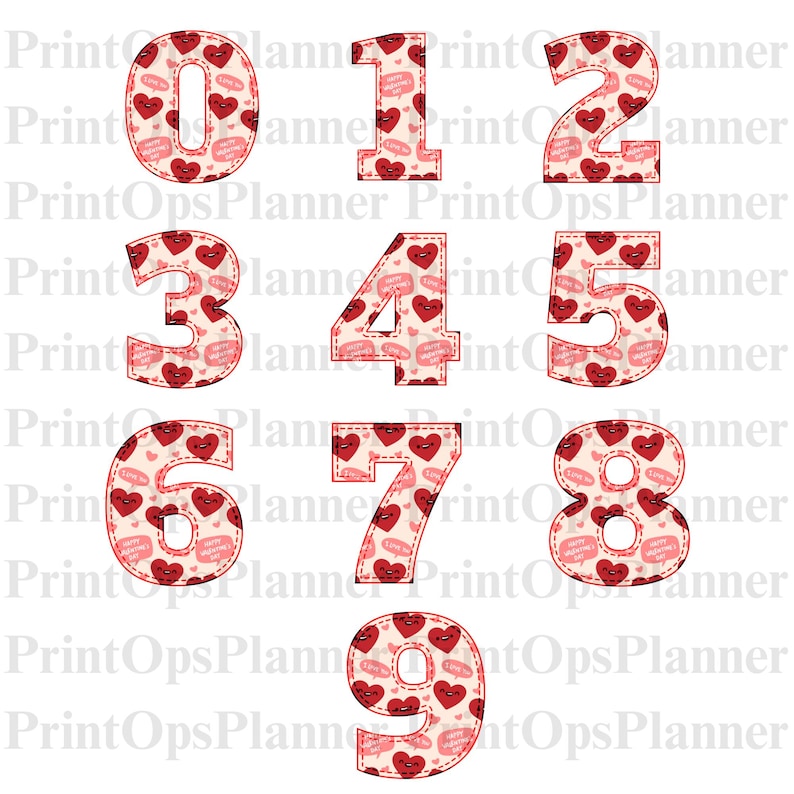Pink Heart Alphabet & Numbers A - Z and 0 - 9 | Love Letter Set for ...