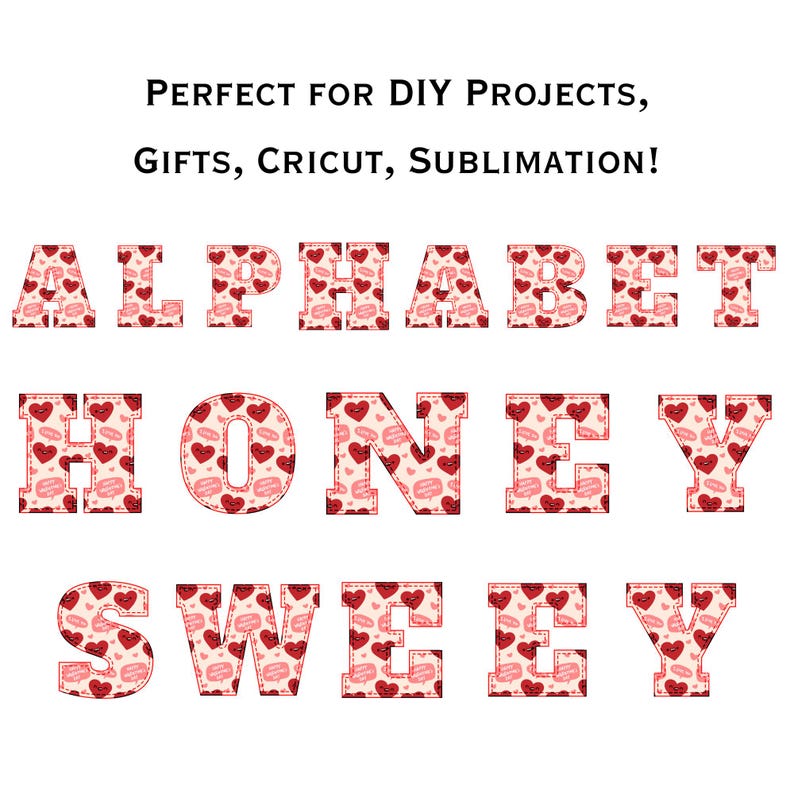 Pink Heart Alphabet & Numbers A - Z and 0 - 9 | Love Letter Set for ...