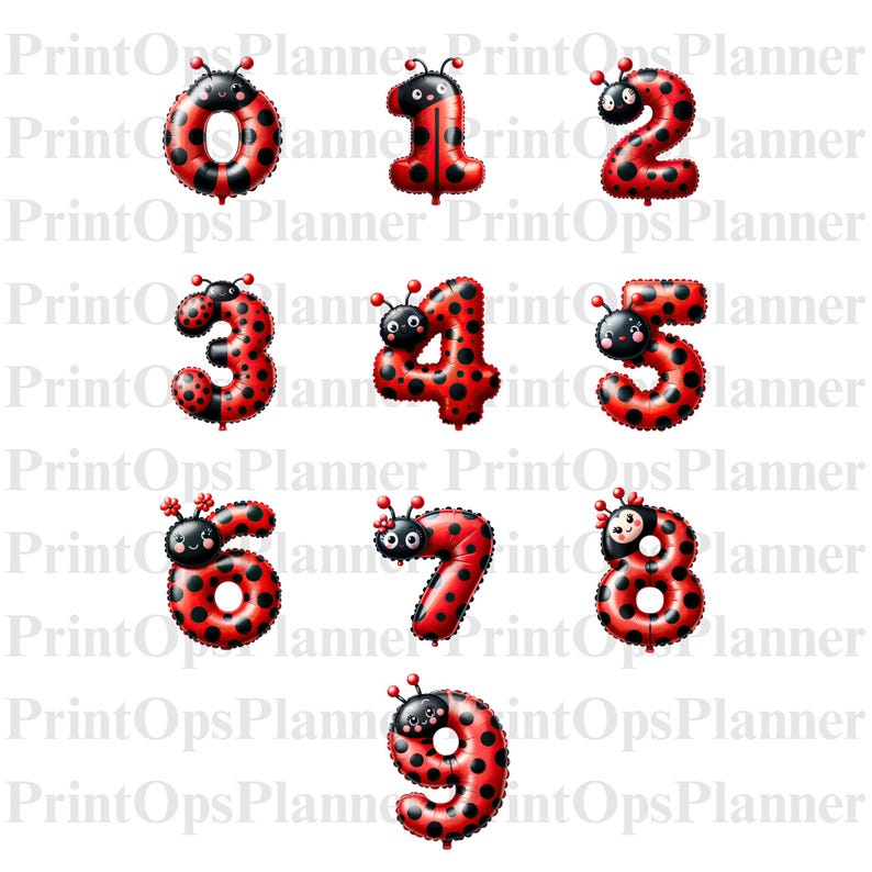 Ladybug Balloon Alphabet & Numbers A to Z and 0 to 9 | Bug Letter Set ...