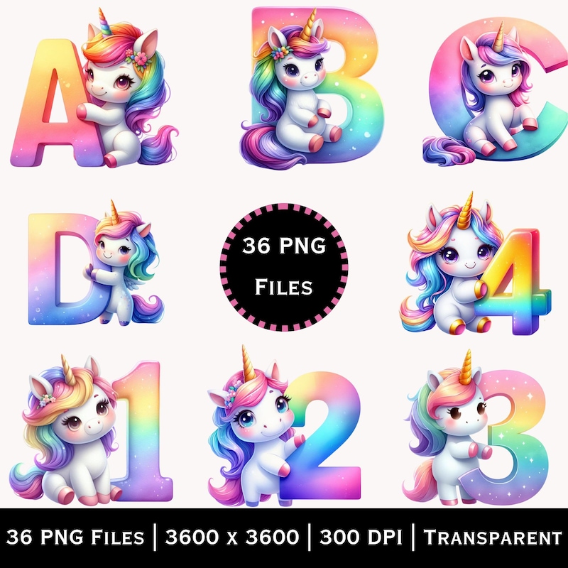 Unicorn Letters - Etsy