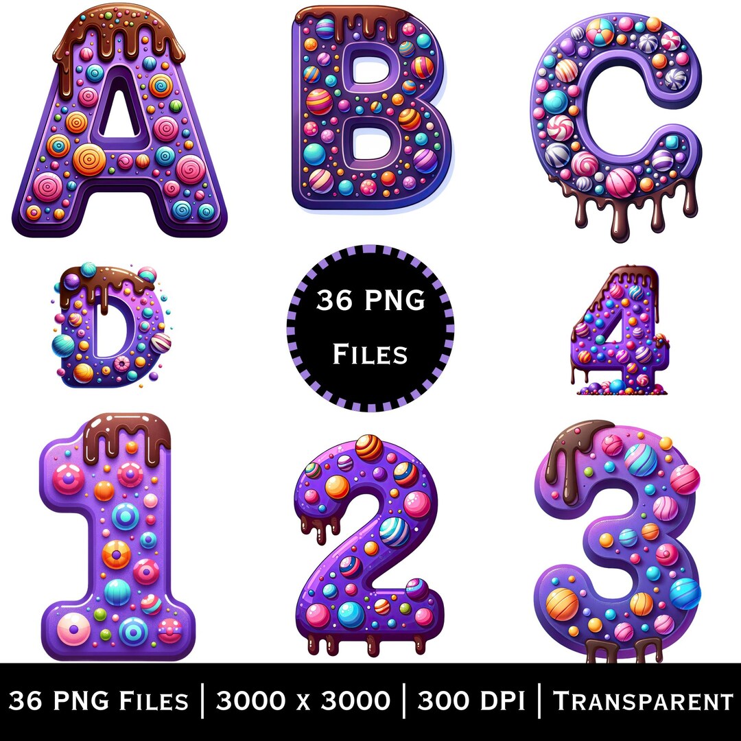 Candy Drip Alphabet PNG A–Z and 0–9 | Chocolate Style Alphabet Digital ...