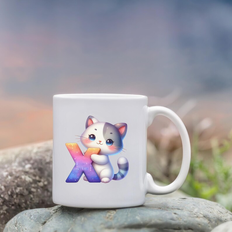 Whimsical Cat Alphabet A - Z and 0 - 9 | Sweet Kitty Letter & Number ...