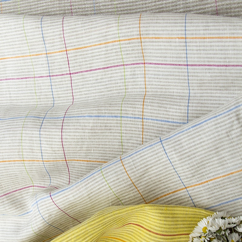 Checked Linen Fabric - Etsy