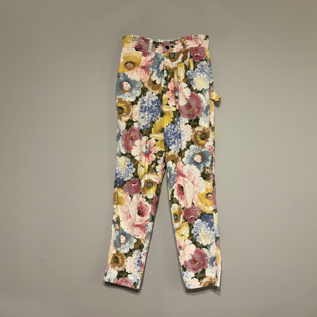 Cheenos Vintage Summer Floral Pants - Etsy