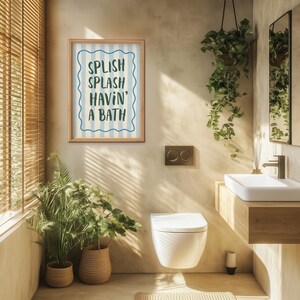 Splish Splash I Was Having a Bath Print: Funny Bathroom Typography ...