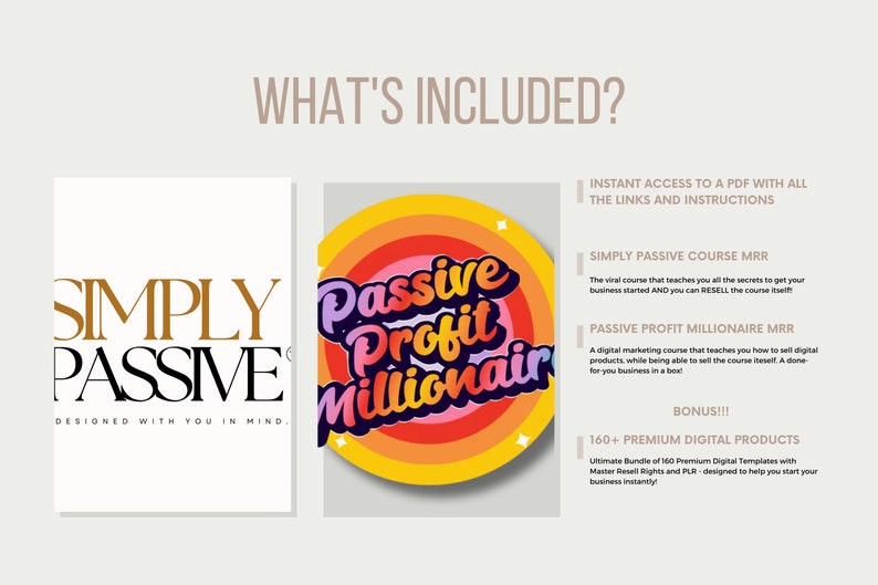 Simply Passive and Passive Profit Millionaire MRR Courses Bonus 160 ...