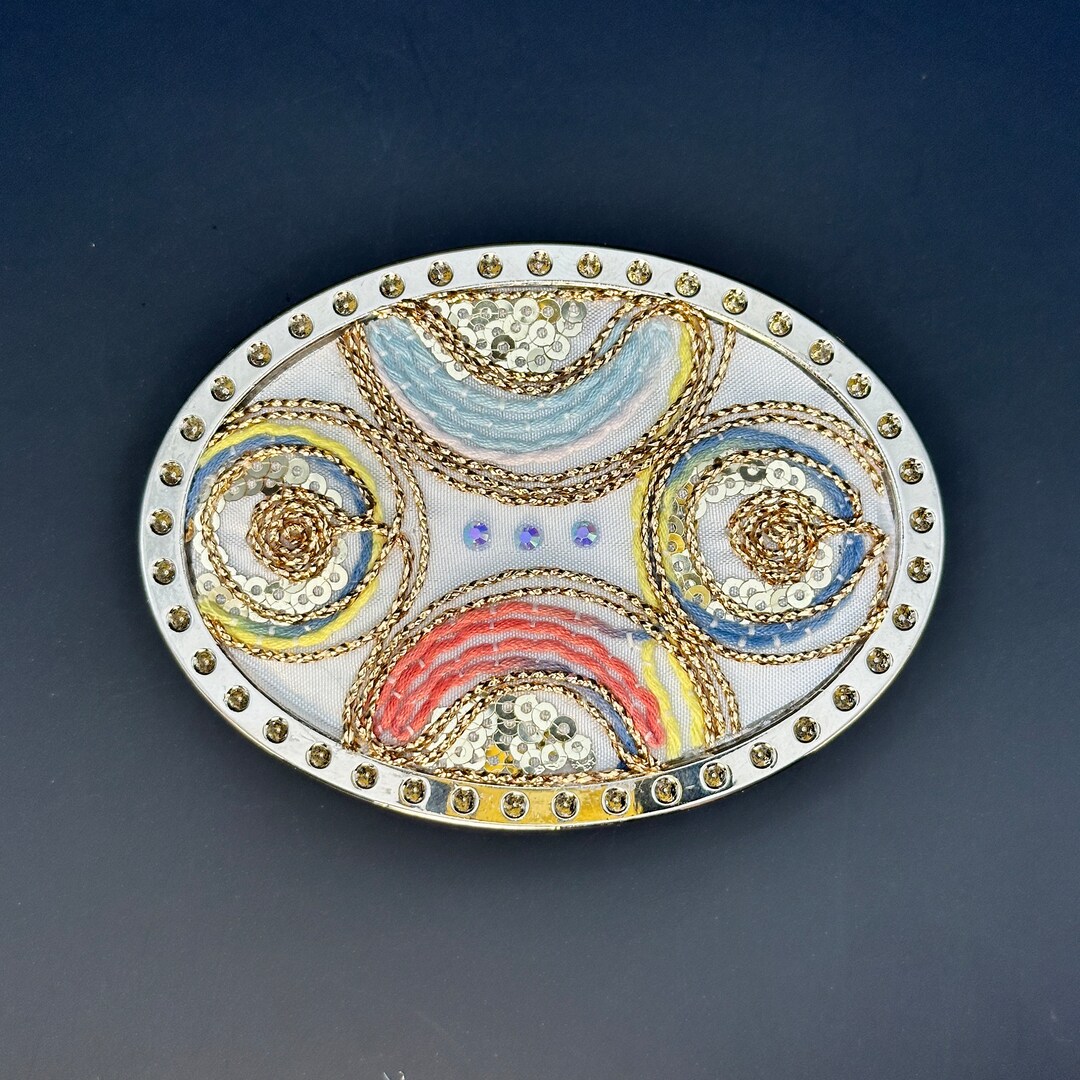 Colorful Beaded Belt Buckle - Etsy