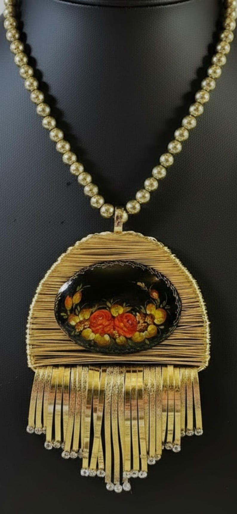 The Anya Necklace | 1996 Hand-painted Russian Lacquer Pendant | Vintage ...
