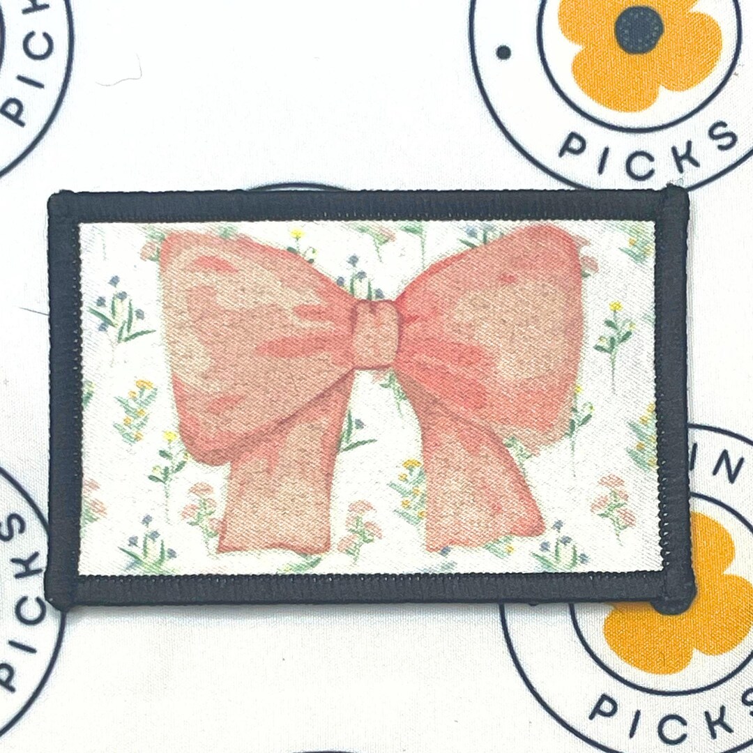 Pink Bow 2x3 Morale Patch With Adhesive or Hook and Loop Backing - Etsy