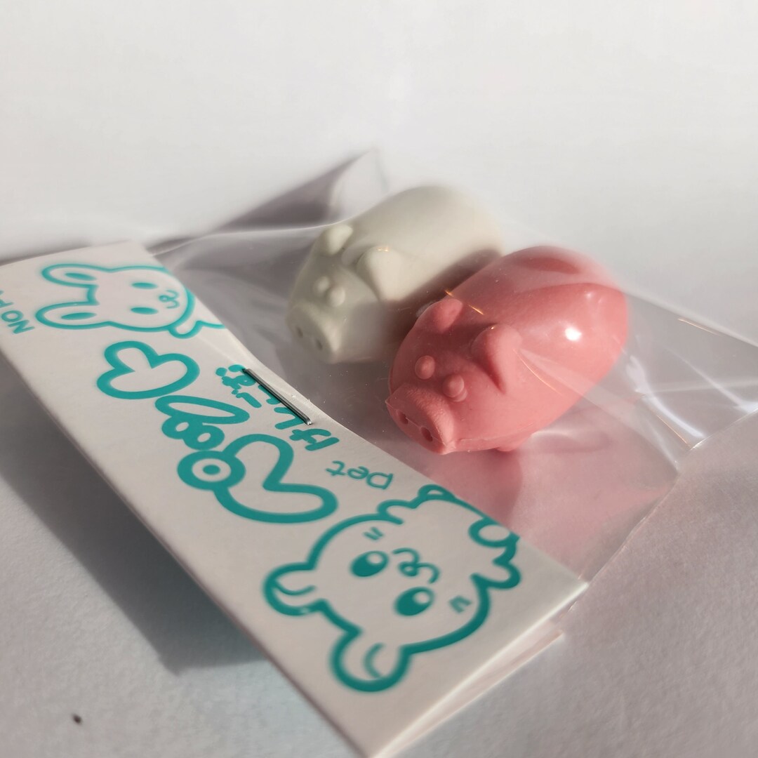 Japanese Piggy Pencil Topper Erasers (set of 2) - Etsy