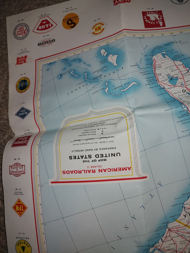 52in X 32in Railroads of America Poster Vintage Huge Poster Great ...