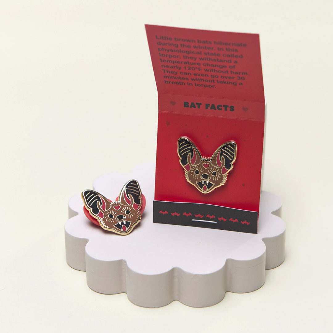 Enamel Pin Little Brown Bat - Etsy