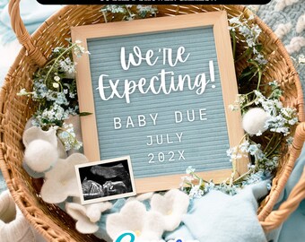 Boy Pregnancy Announcement Digital Baby Announcement Boy Gender Reveal ...