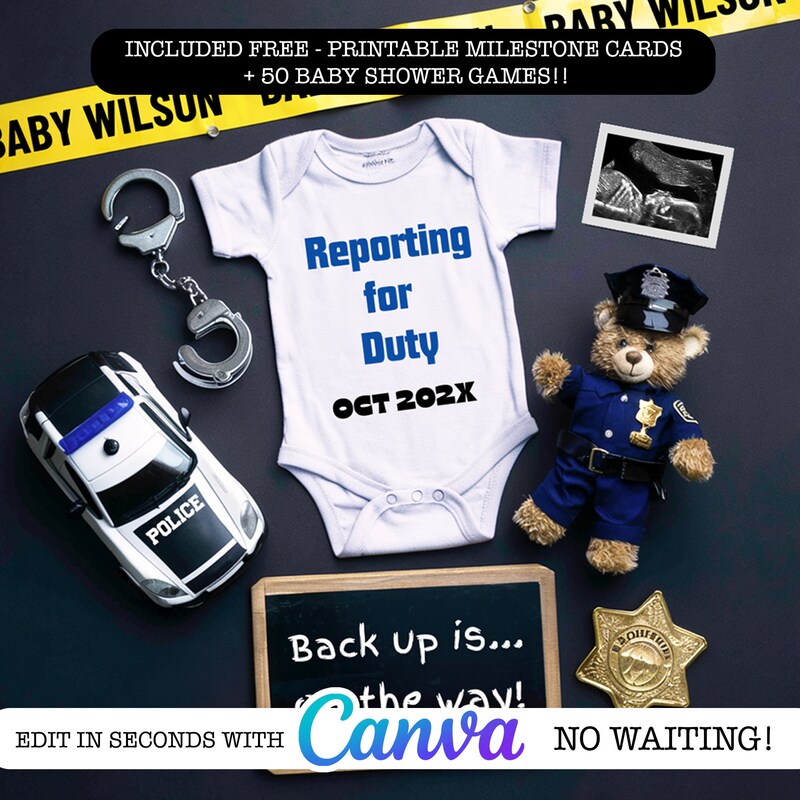 Police Baby Announcement - Etsy