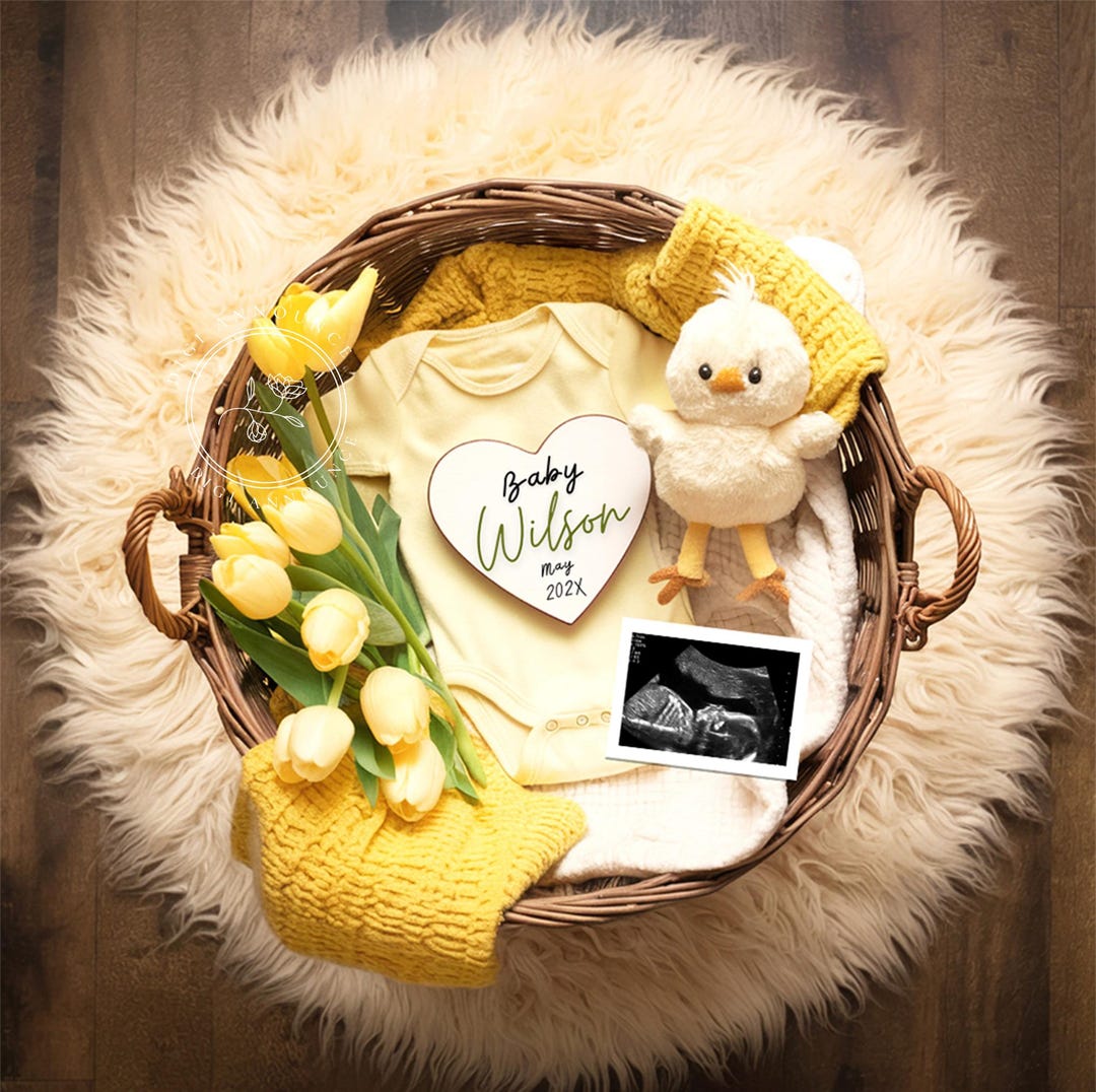 Spring Baby Pregnancy Announcement Digital, Pregnancy Announcement for ...