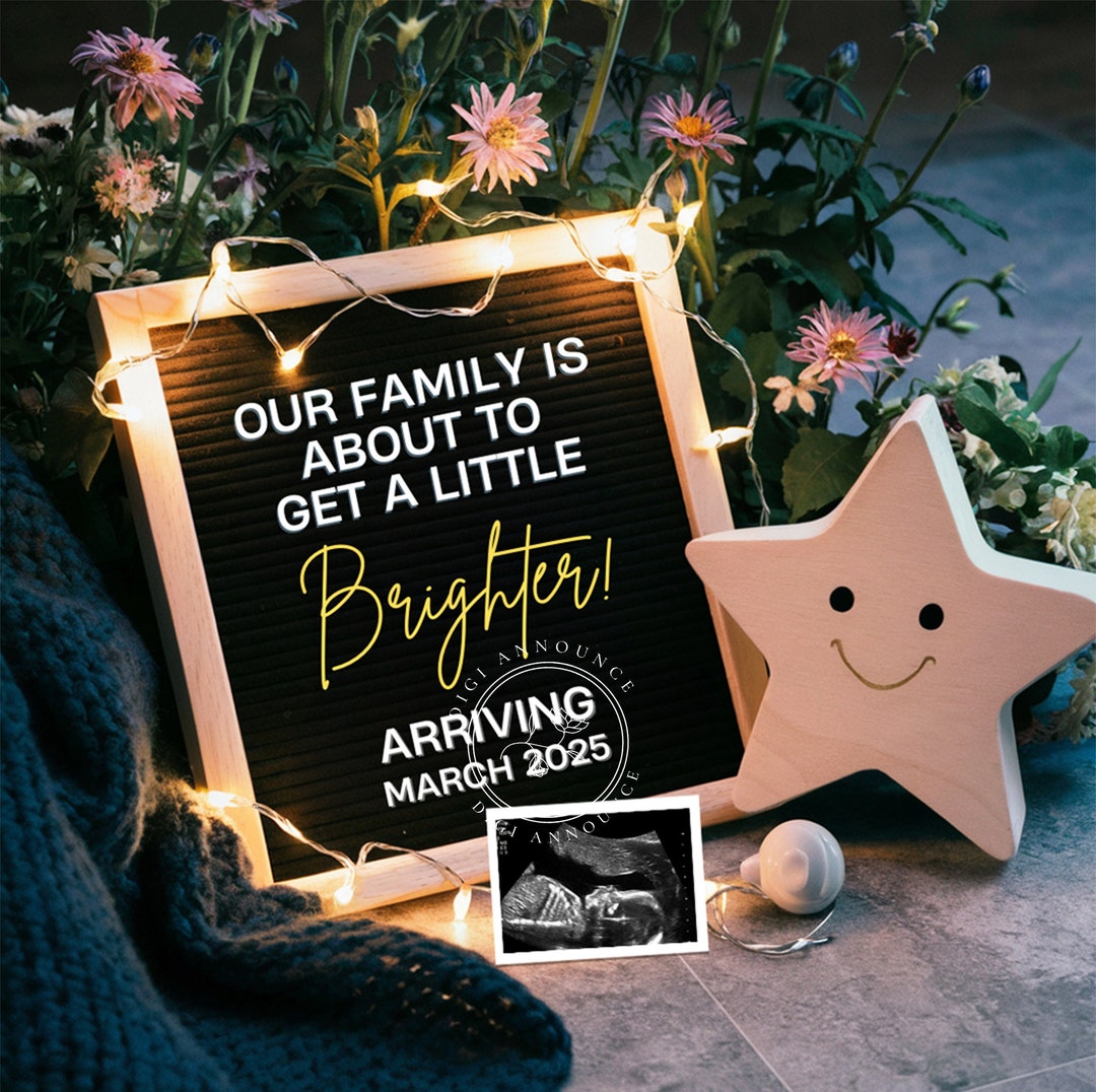 Star Pregnancy Announcement Digital Baby Announcement Gender Reveal ...