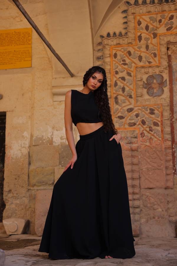 Cotton Black A-line Skirt,boho Long Skirt,summer Maxi Skirt,turkish ...