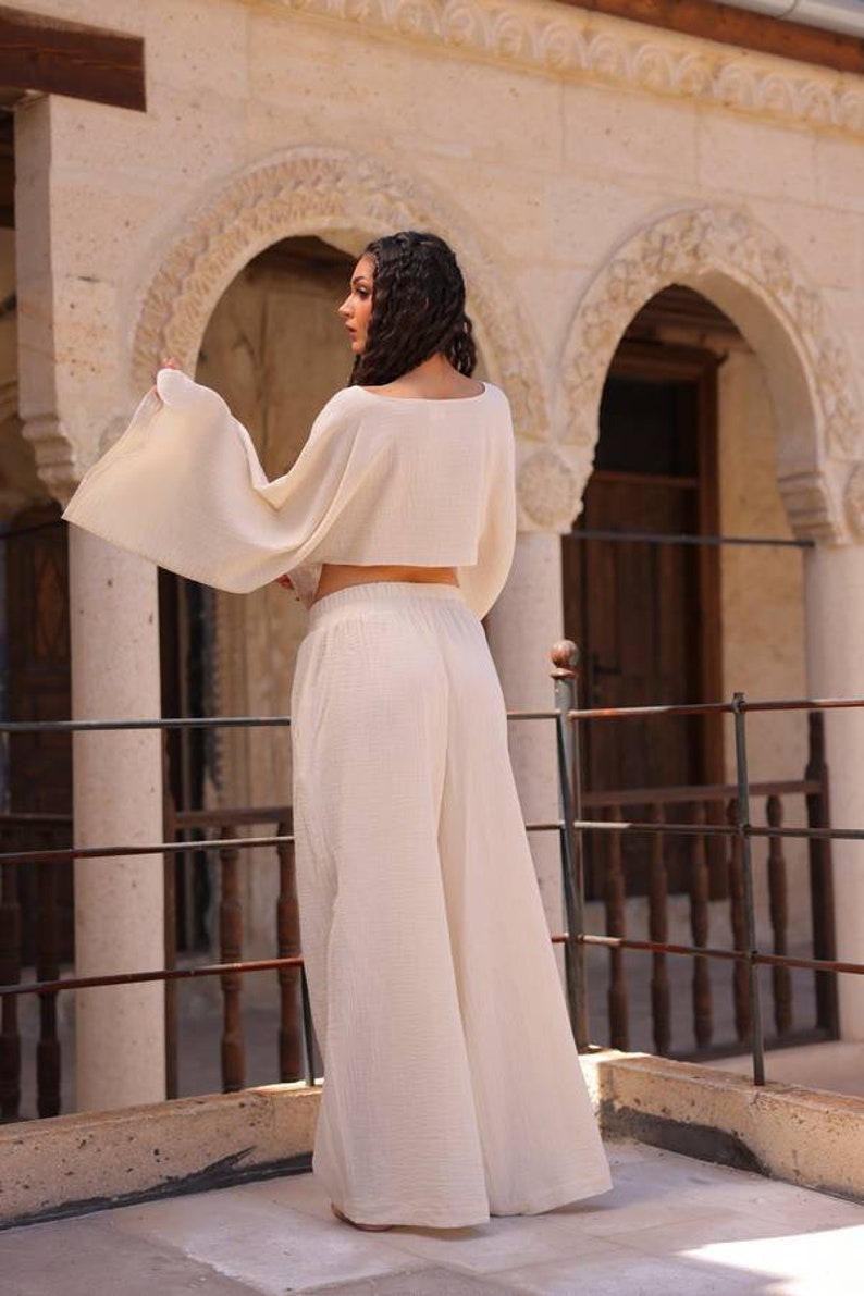 Boho Two Piece Pant Set,wide Leg Pants Set,loose Fitting,summer Outfit ...