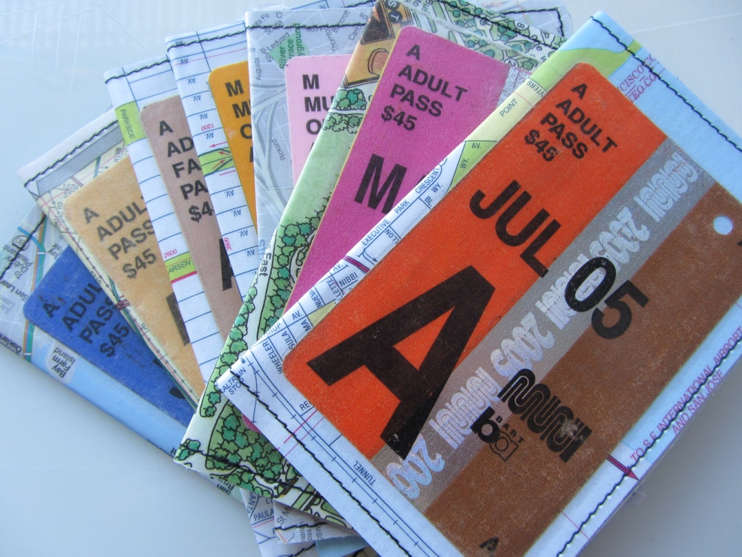 Slim Wallet- San Francisco Real Muni Fast Pass and Map- Choose 1 - Etsy