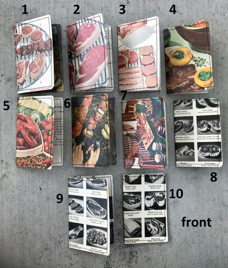 Slim Wallet- Vintage Cookbooks, Meats- Choose 1 - Etsy