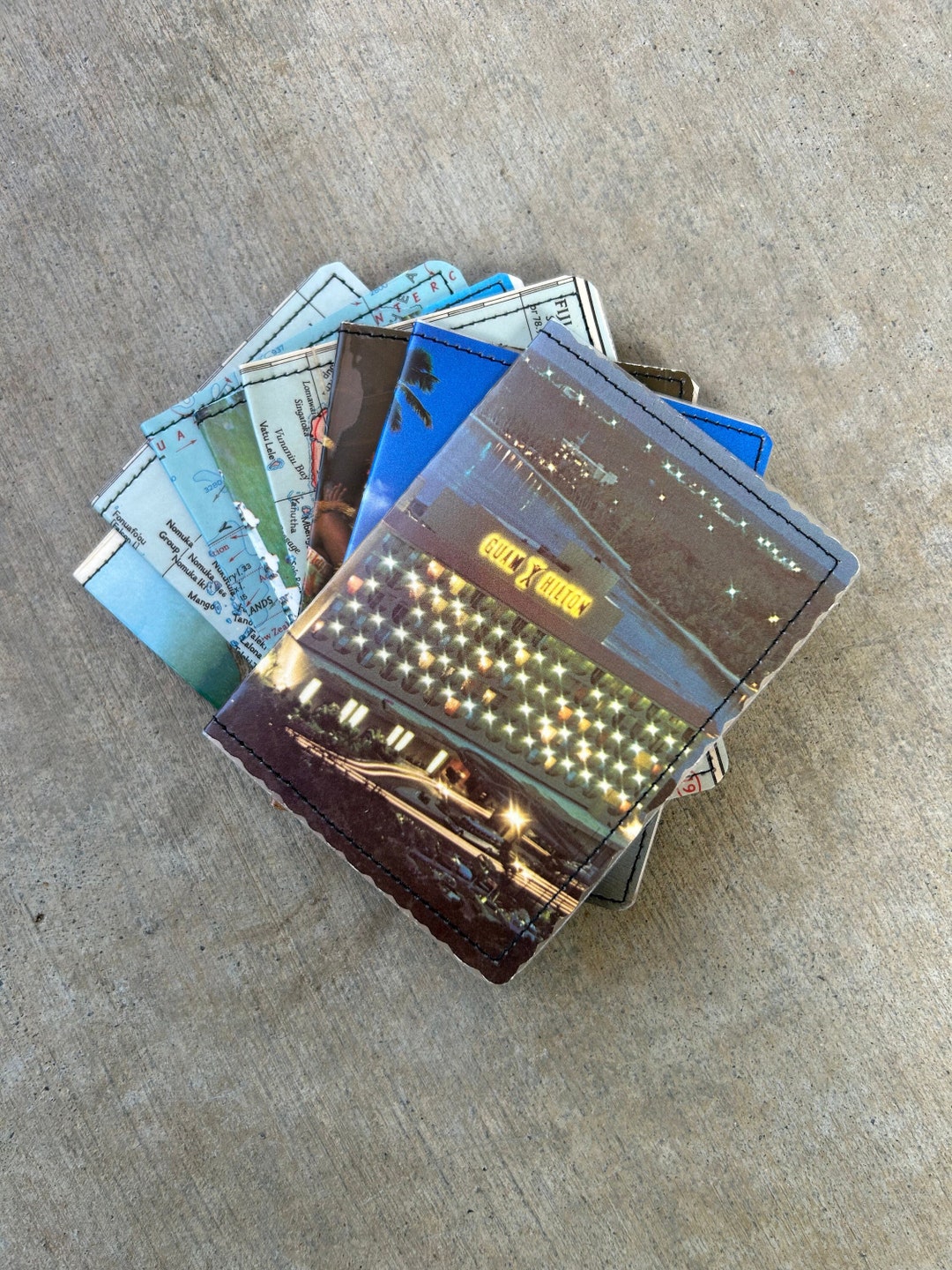 Slim Wallet- South Pacific Islands Maps & Postcards- Choose 1 - Etsy