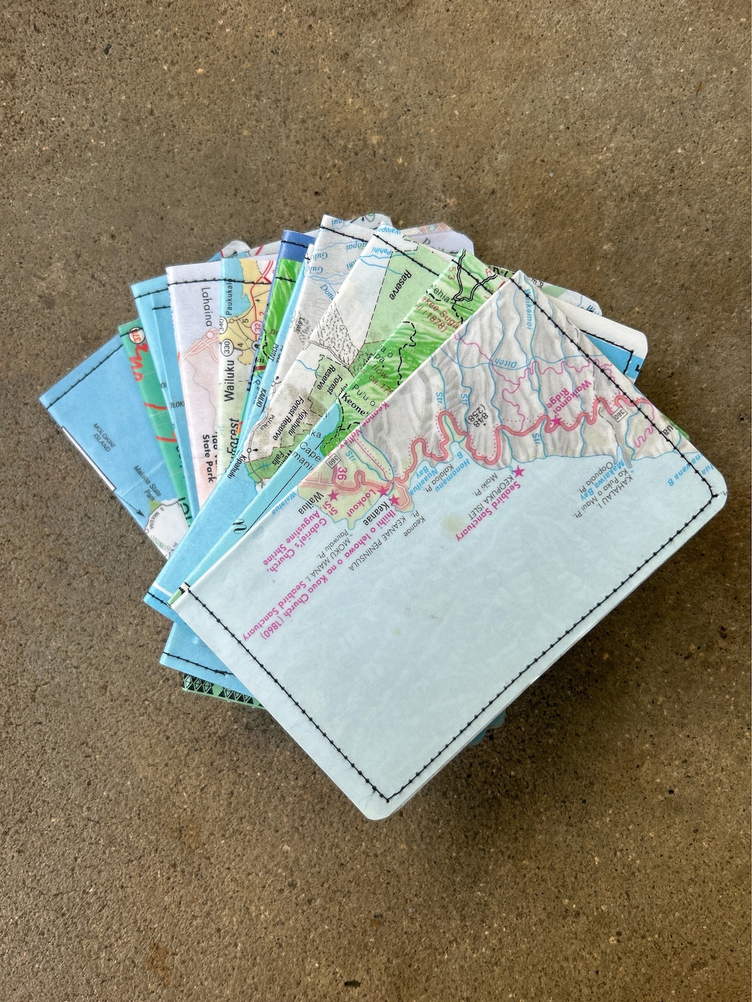 Slim Wallet- Vintage Maui Hawaii Maps- Choose 1 - Etsy