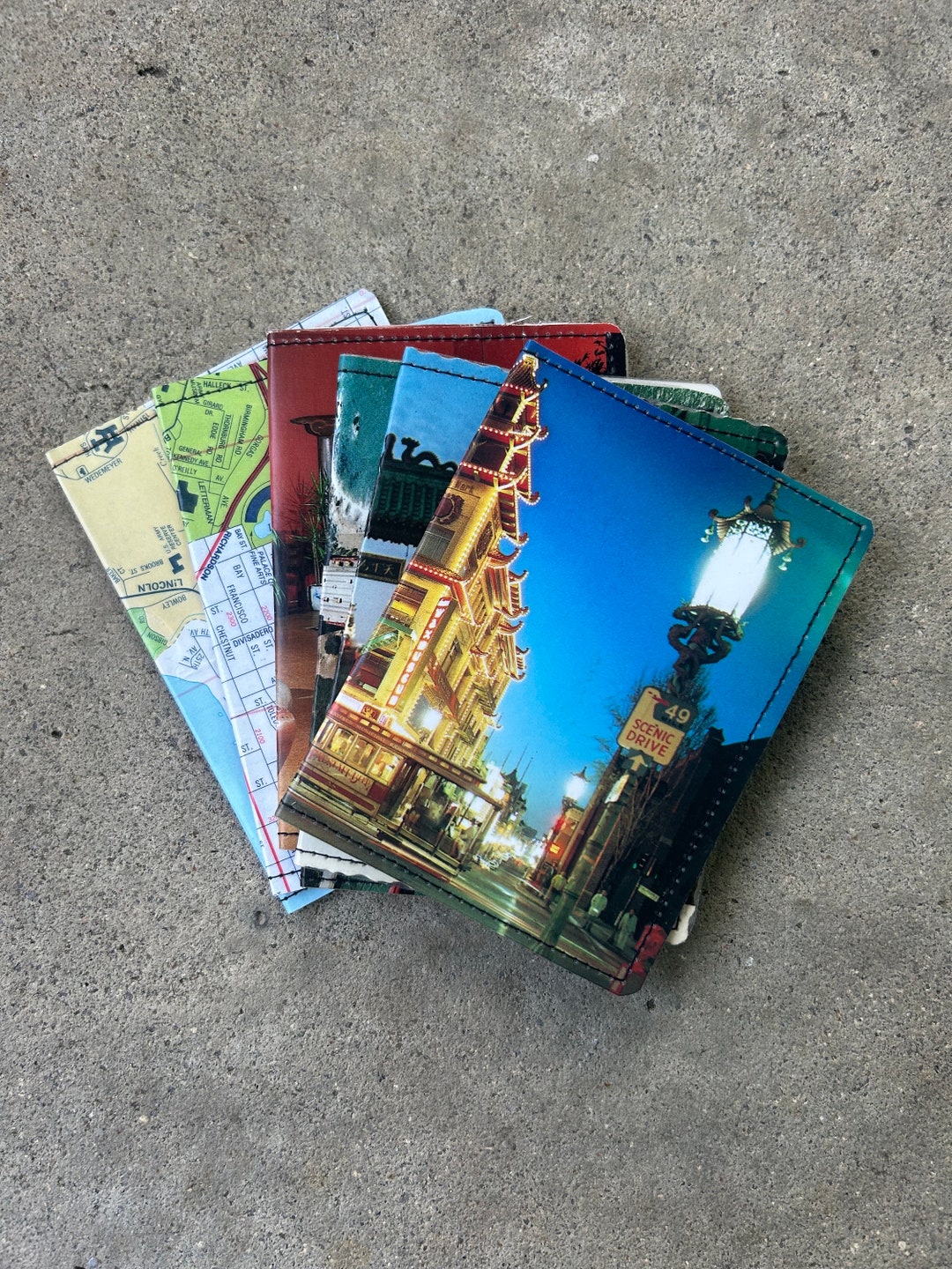 Slim Wallet- Vintage San Francisco Maps & Postcards- Choose 1 - Etsy